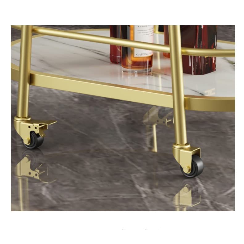 N/A Dining Car Trolley Hotel Business Restaurant Mobile Cake Delivery Car Iron Multi-Functional Hand Push Home Bar Cart (Color : B, Size : 3 Layer)