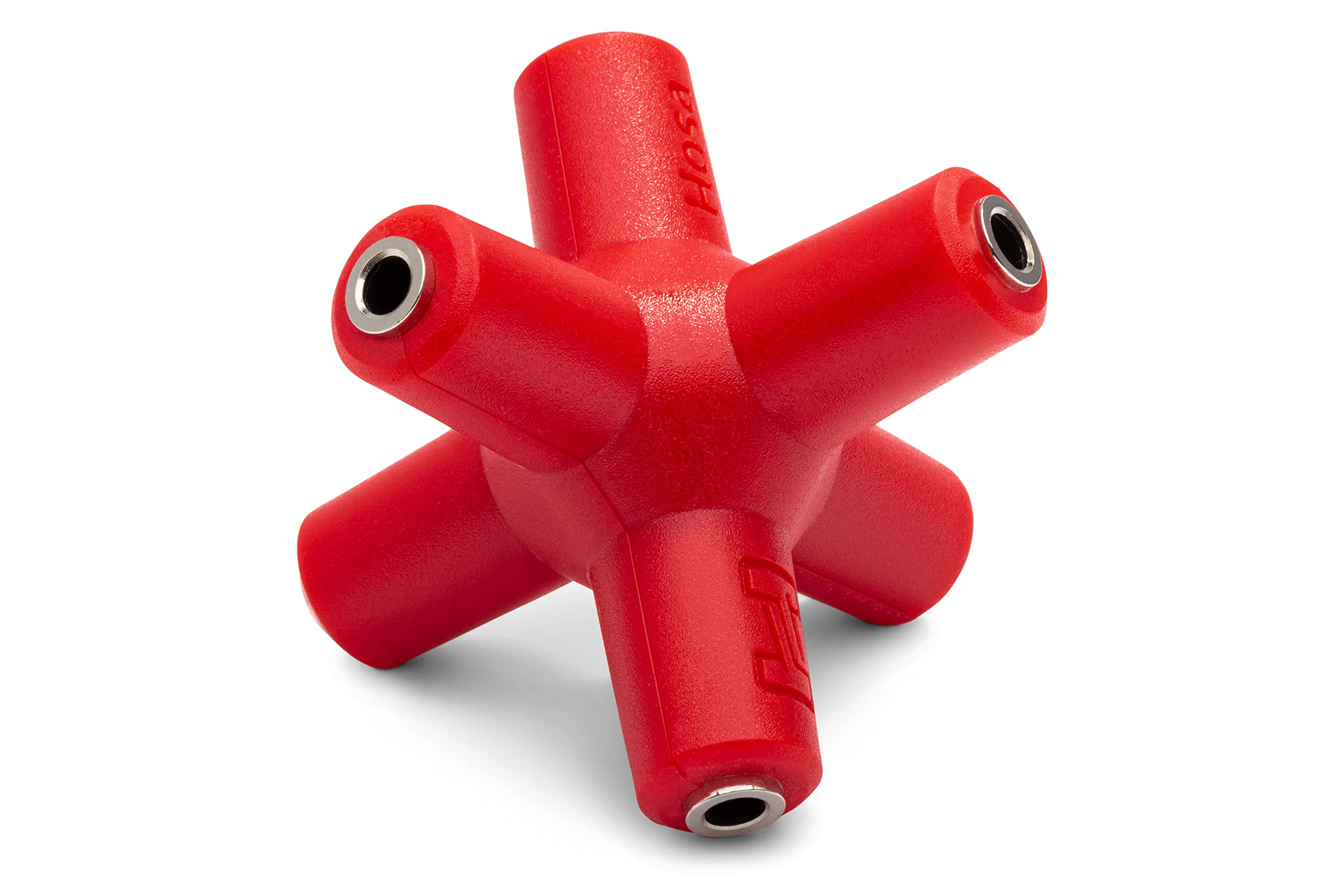 HOSA Technology GMM-105 Knucklebone Adaptor 3.5 MM X 6 CMM-830 3.5 mm TS to 3.5 mm TS Unbalanced Patch Cables, 1 Foot Bundle