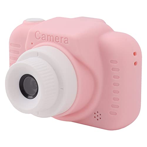 Jopwkuin Selfie Camera Toy, Portable Front Rear Lens Kids Digital Camera USB Rechargeable with 32G Card for Outdoor (Pink)