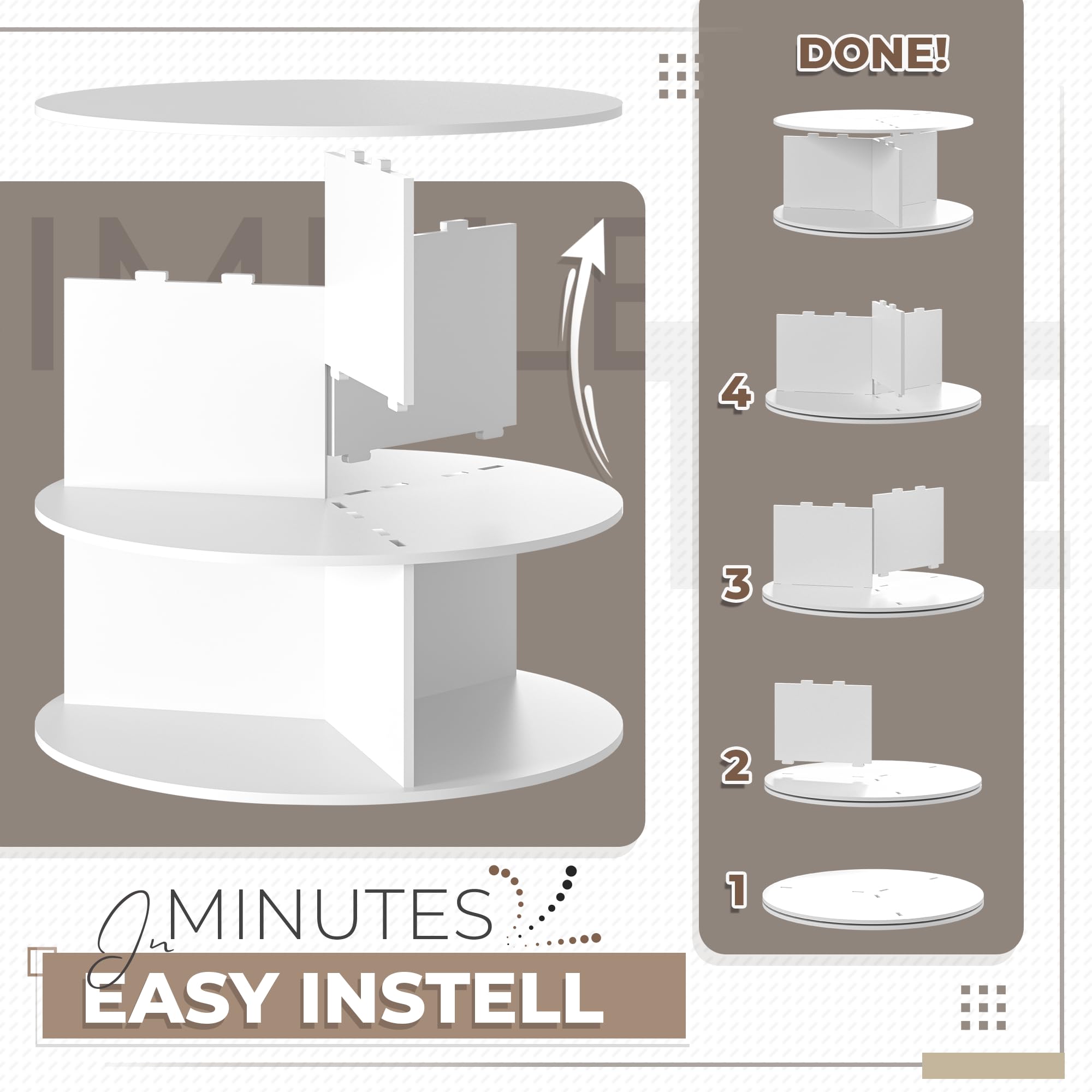 Rotating Shoe Rack Tower 7 Tier, New Upgrade Circular Shoe Rack Rotating 360 Rotating Shoe Rack Display, Easily Install Vertical Handbag White Rotating Shoe Rack Tower - 3 Big Compartments Per Floor