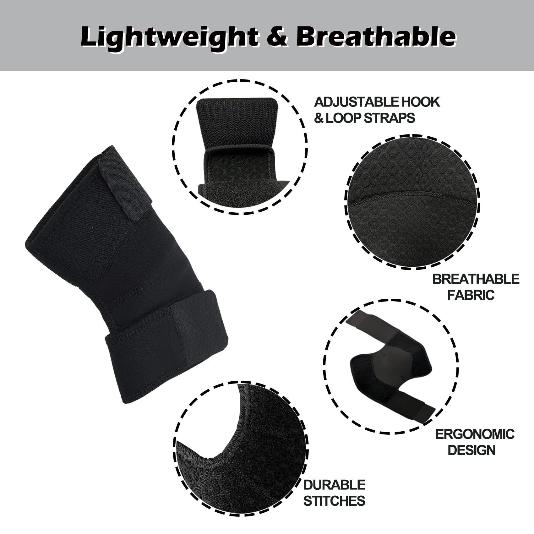 HIGHLOONG Adjustable Elbow Brace Support CoolMax Breathable Compression Arm Sleeve Wrap for Olecranon Joint Pain, Bursa Protection, Arthritis & Tendonitis Relief (One Size Fits Most)
