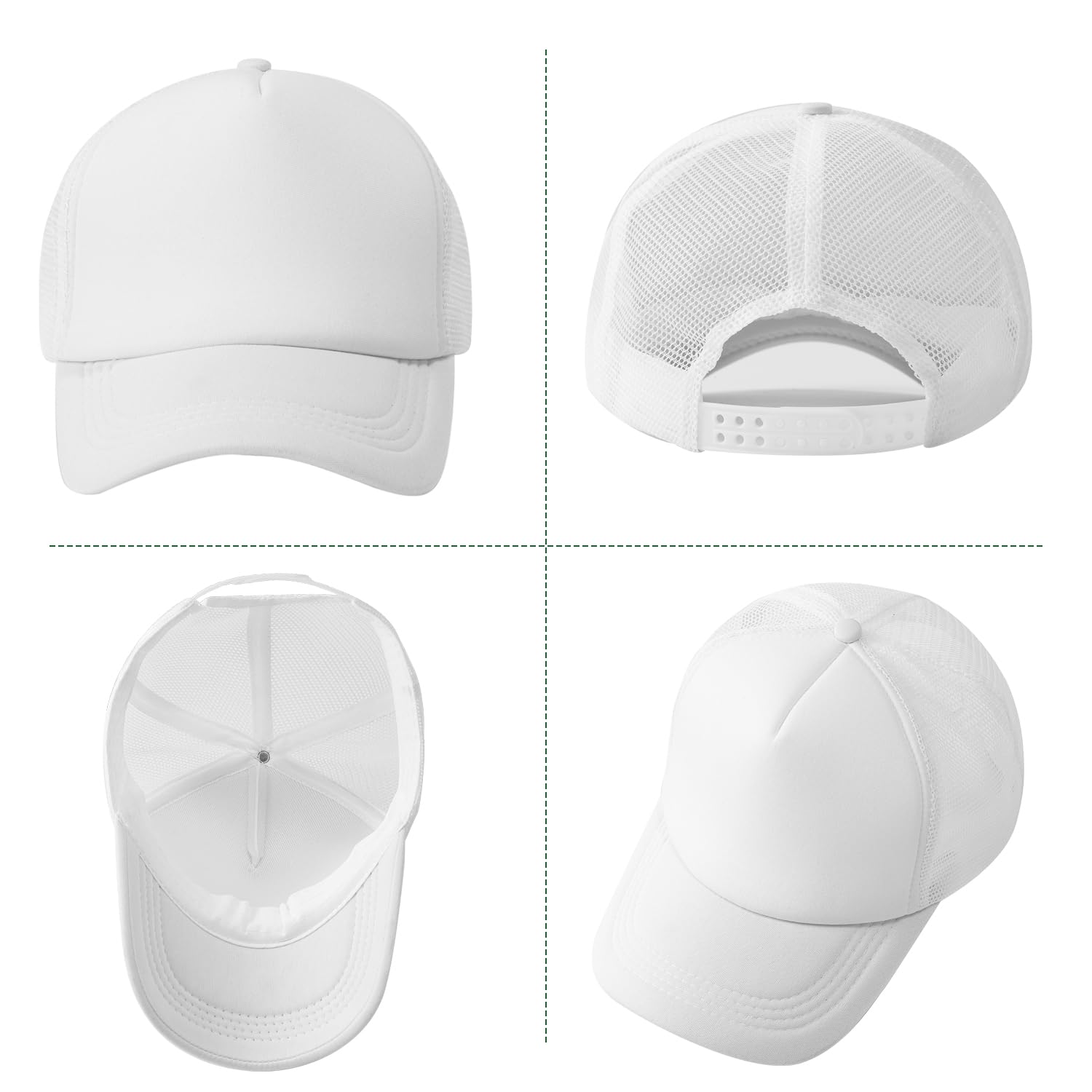 MEINICY Foam Trucker Hat for Men Women 5 Panel Plain Front Mesh Back Cap Snapback Baseball Cap Classic Trucker Hat Black+White+Navy Blue