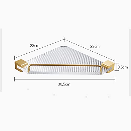 NESHO Shower Basket No Drilling Bath Shelf Corner Shower Organizer Adhesive Wall Mounted Space Aluminum/Acrylic for Bathroom Toilet,2 Tier (Size : 2 Layer)
