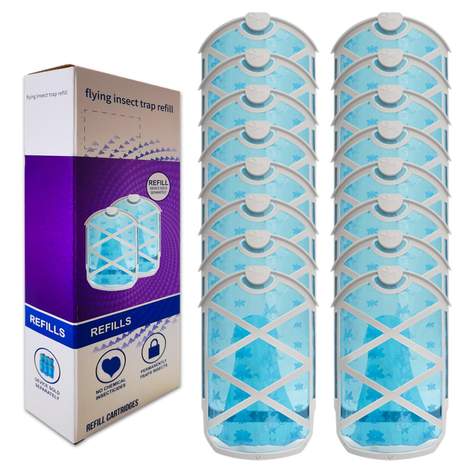 Konideke 8 Pack Refill Cartridge Kit Compatible with Zevo M364 Refill Replacement Only Compatible with Zevo Plug-in Light M364A and Max Blue