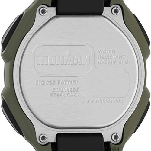 Timex Men's IRONMAN Classic 30 38mm Resin Strap Watch β Green Case Black Top Ring with Black Resin Strap