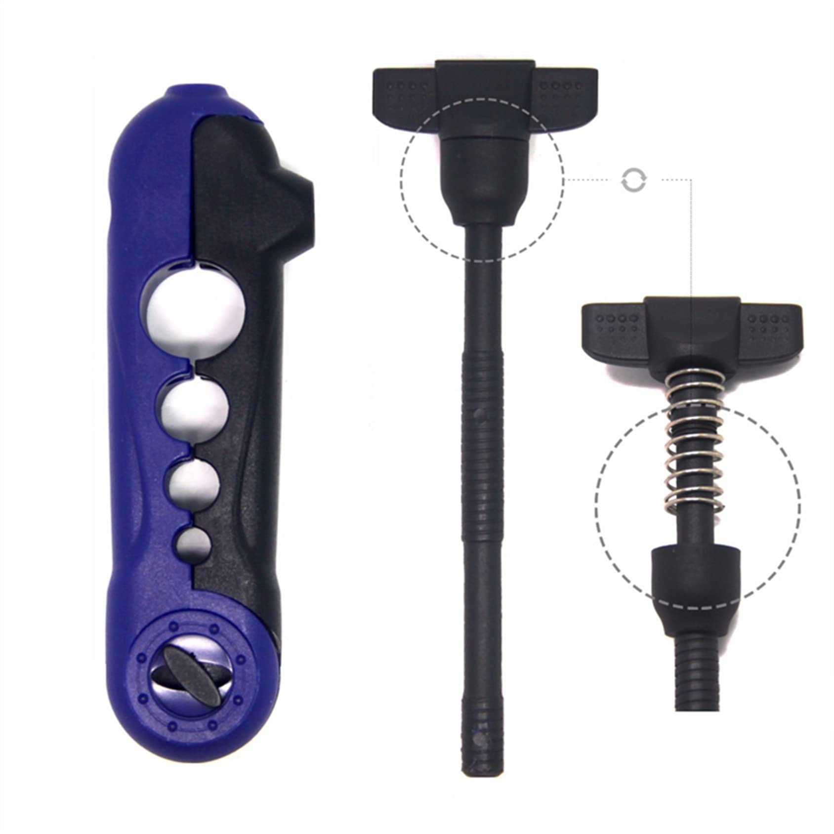IEAKDCD Universal Portable Fishing Rod Spool Winder Adjustable Wire Clip Winder Board Spooling Tool(Blue Black)