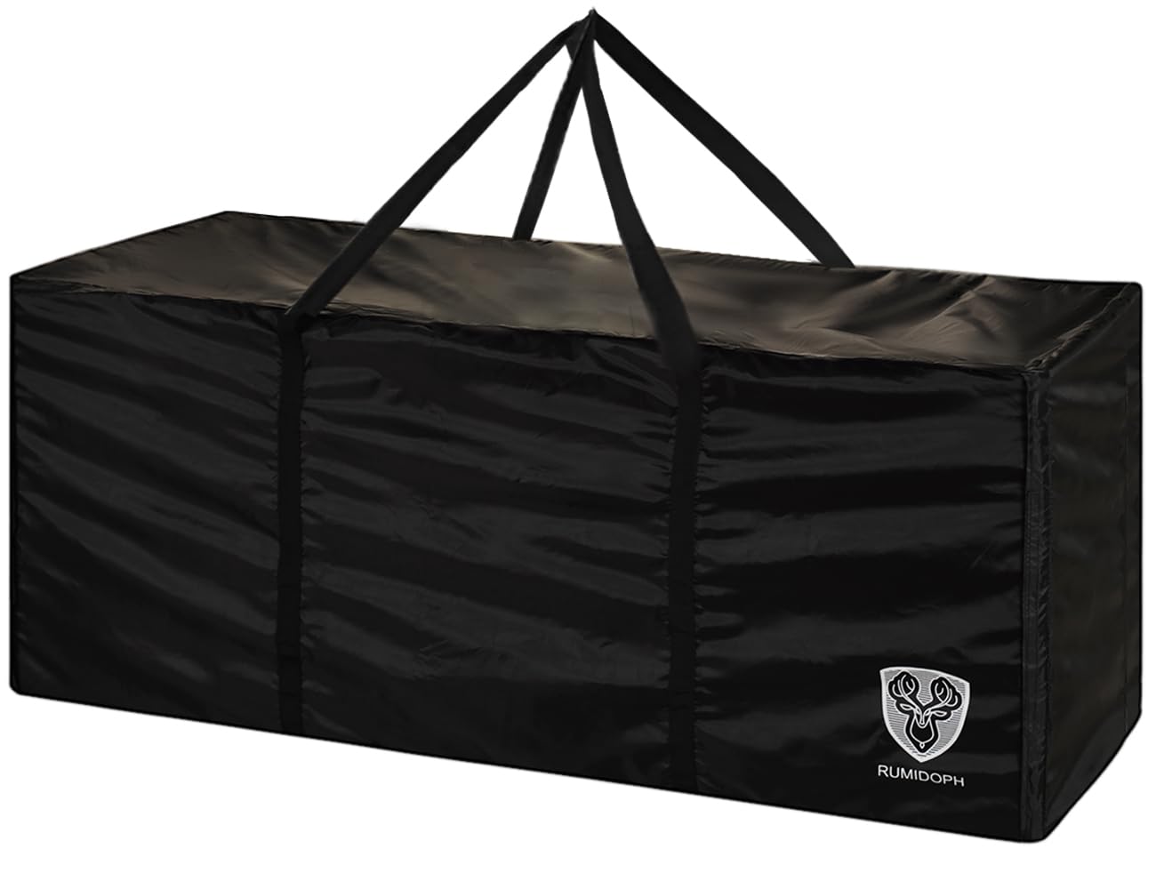 RUMIDOPH Waterproof Outdoor Cushion Storage Bag with Pad Handles Extra Large Zippered Patio Storage Bags for Furniture Cushions, Christmas Tree Carrying Bag, 65 x20 x25IN, Black