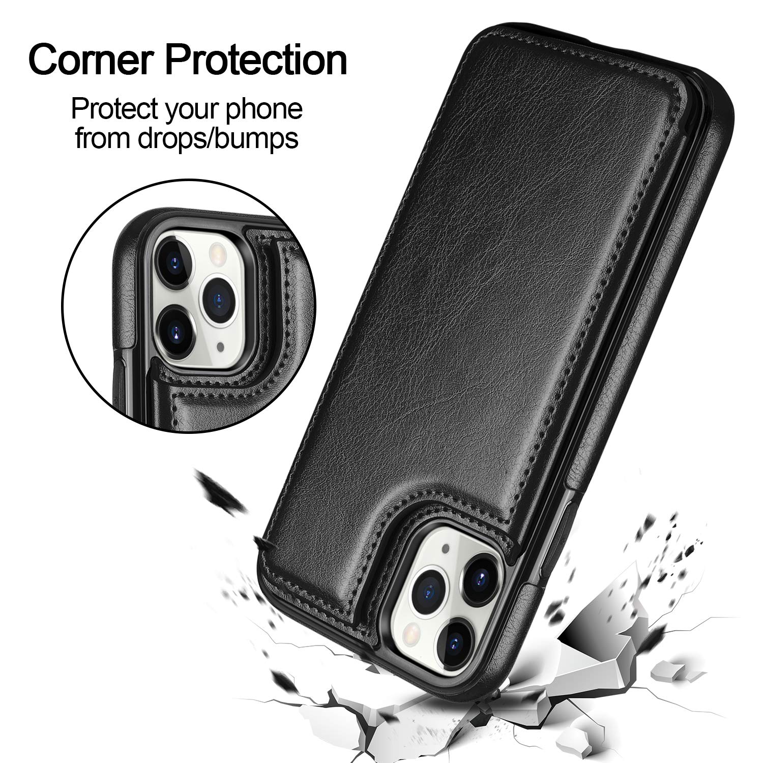 HianDier Wallet Case for iPhone 11 Pro Max Case Slim Protective Case with Credit Card Slot Holder Flip Folio Soft PU Leather Magnetic Closure Cover for 2019 iPhone 11 Pro Max 6.5 Inches, Mandala
