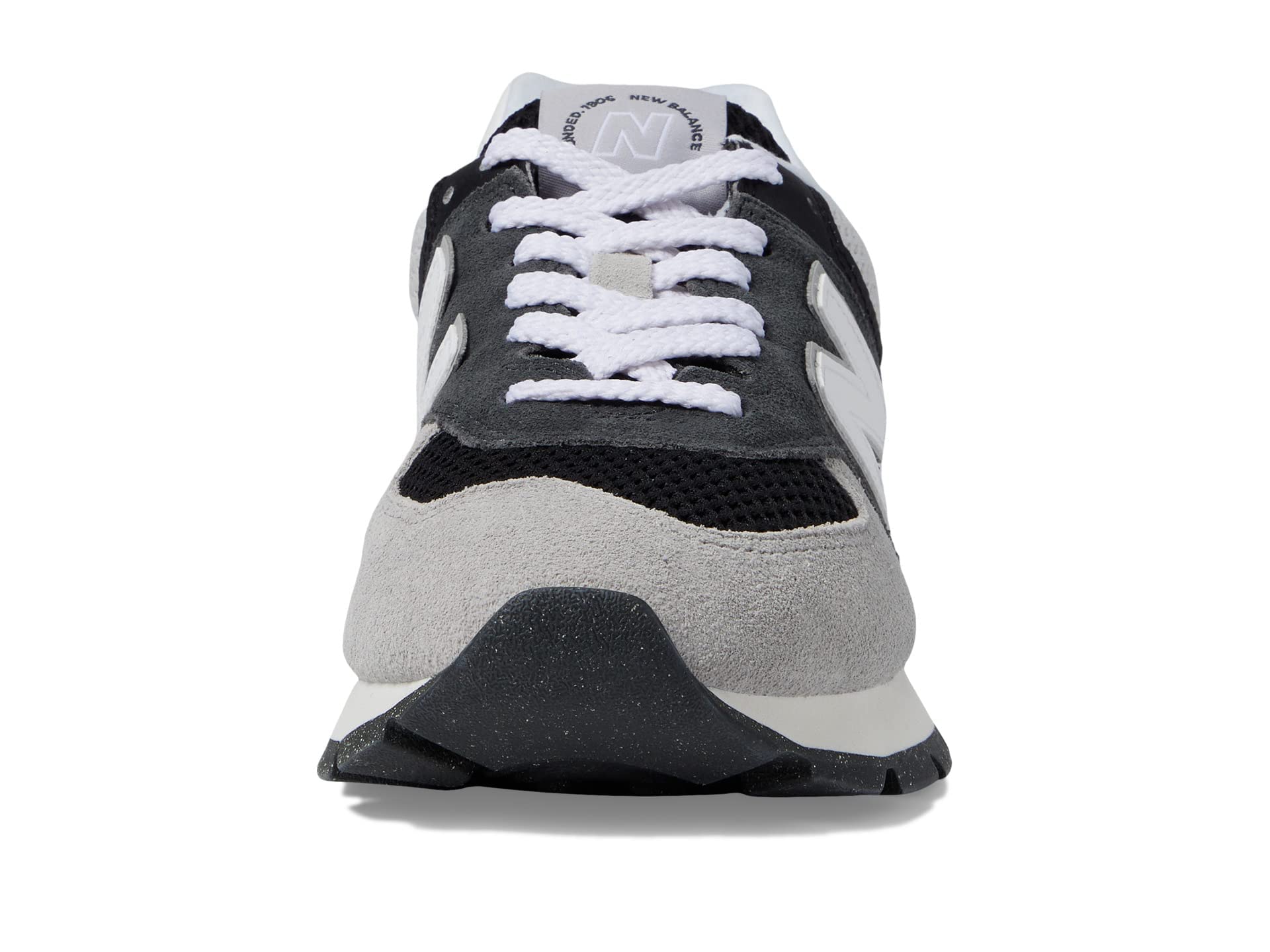 New Balance Classics 574D Rugged Sneakers for Men - Low Top Silhouette and Breathable Textile Lining Black/Grey 11 D - Medium
