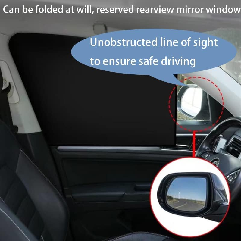 MilkShot 4 PCS Car Window Shade for Side Windows, Magnetic Window Shades for Car Baby and Kids, 100% Block Light Car Window Shade for Breastfeeding, Taking a Nap, Changing Clothes, Black