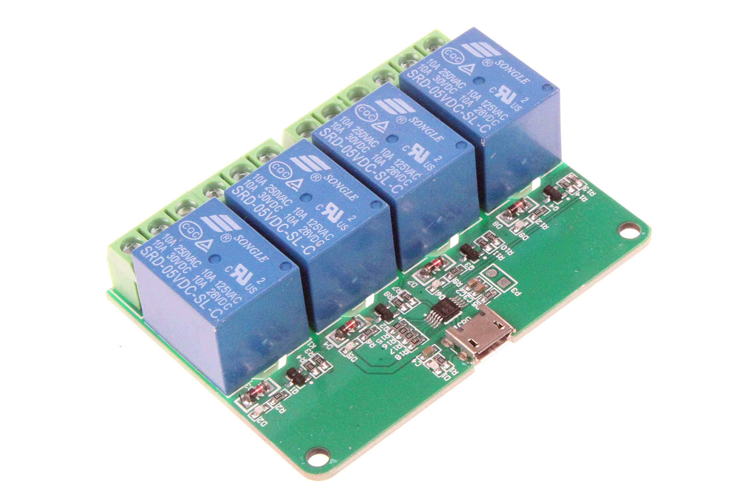 NOYITO HID Drive-free USB Computer Control Switch Relay Module USB Smart Switch Control Plug and Play (4-Channel Micro-USB)
