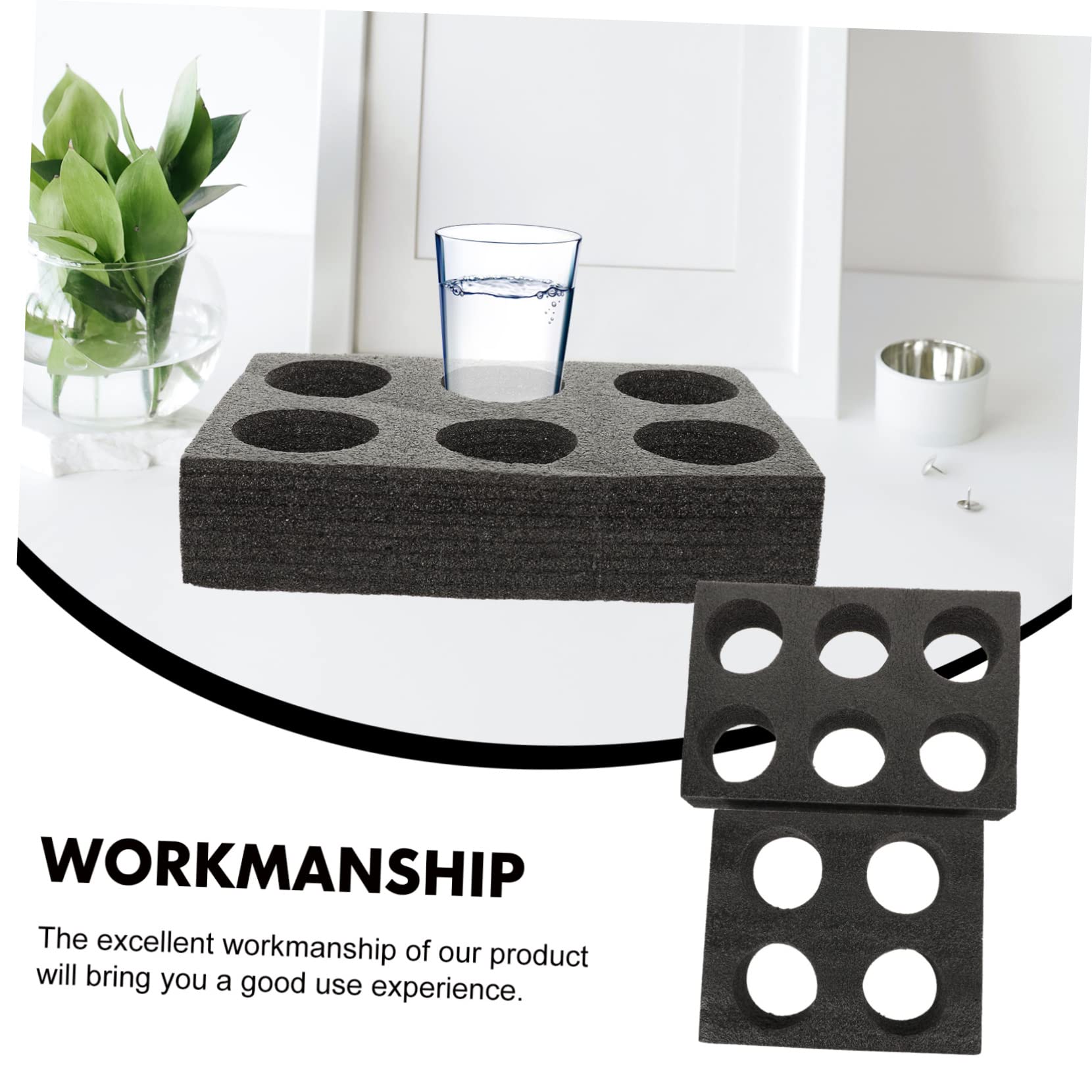 Housoutil 4 Pcs Pearl Cotton Cup Holder Takeaway Cup Trays Coffee Mug Holder Disposable Coffee Trays Drink Holder Trays Portable Coffee Cup Cold Drinks Holder Trays Outdoor Container