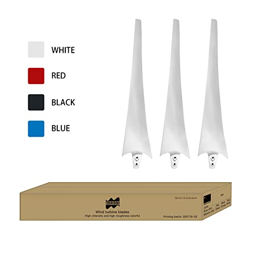 Mars Rock 58CM 22.83" Length High Strength Carbon Fibers Black Color Wind Blade Nylon Fiber Wind Turbine Blade for DIY Horizontal Wind Turbine Generator Windmill Assembling