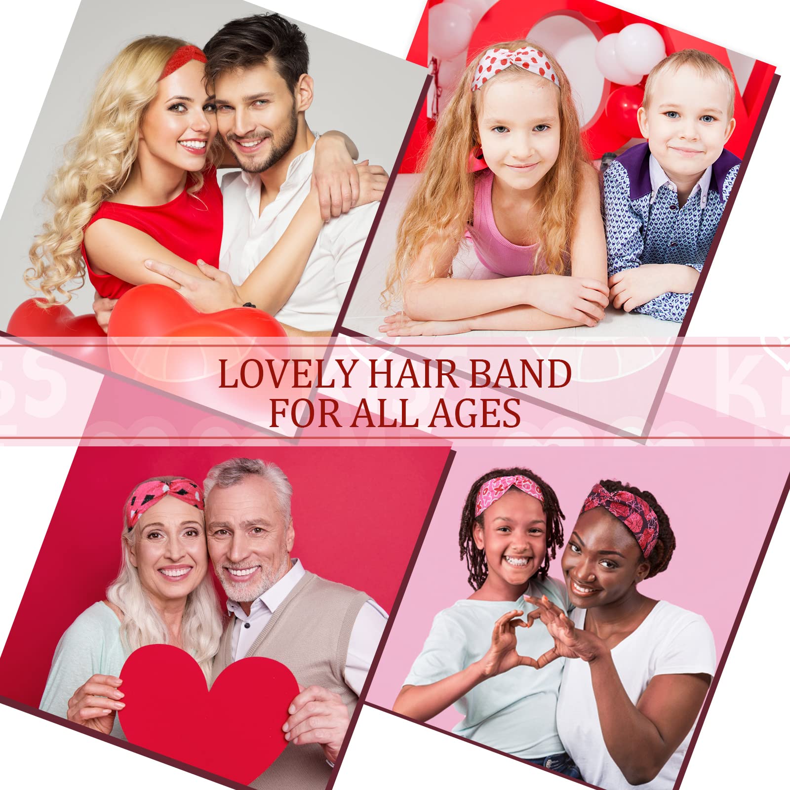 Jutom 12 Pieces Valentine's Day Headbands for Women Elastic St. Patrick's Day Non Slip Hair Accessories Bulk(Shamrock Pattern)