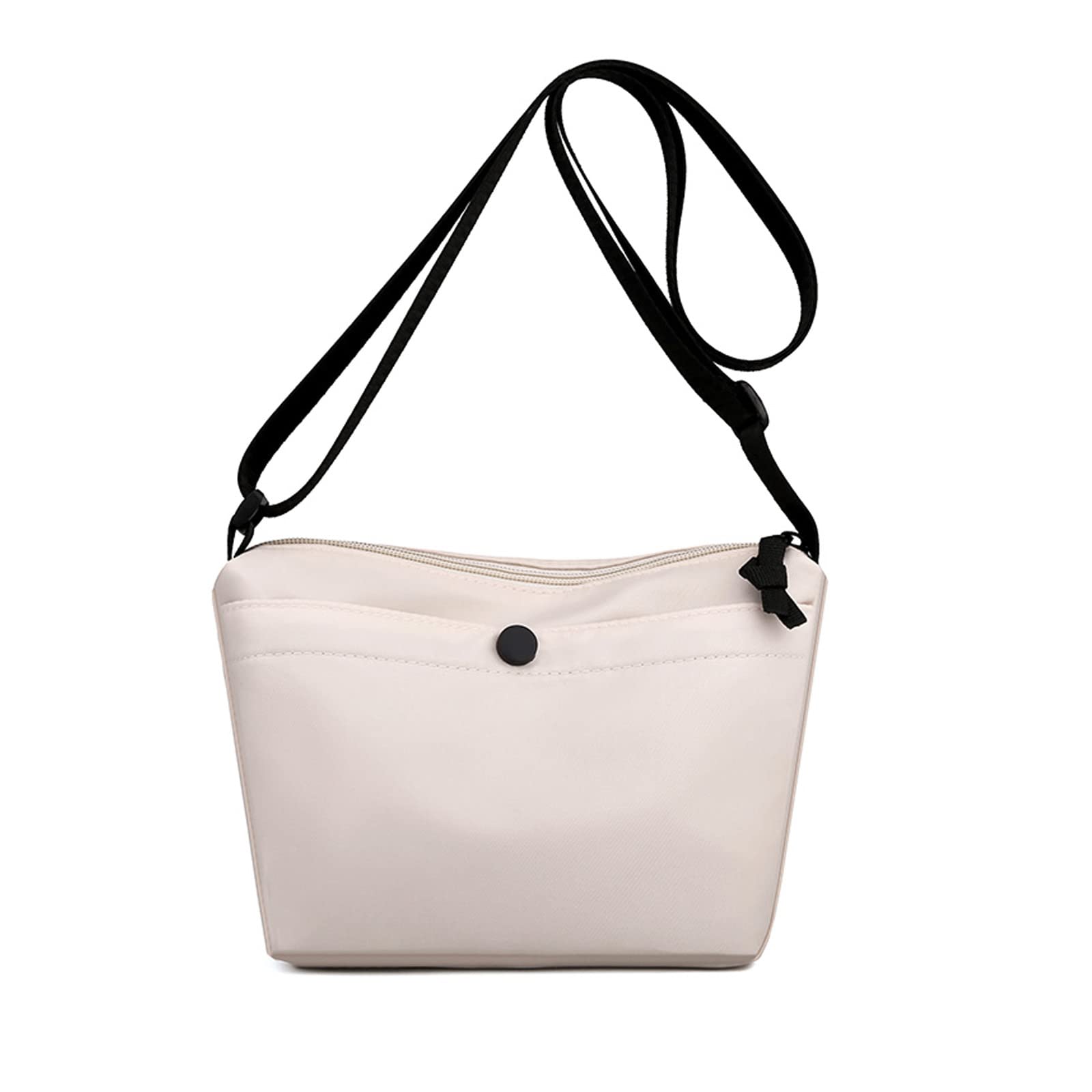 Lily queen Lightweight Crossbody Bag for Women Small Nylon Shoulder Bags Zipper Cream