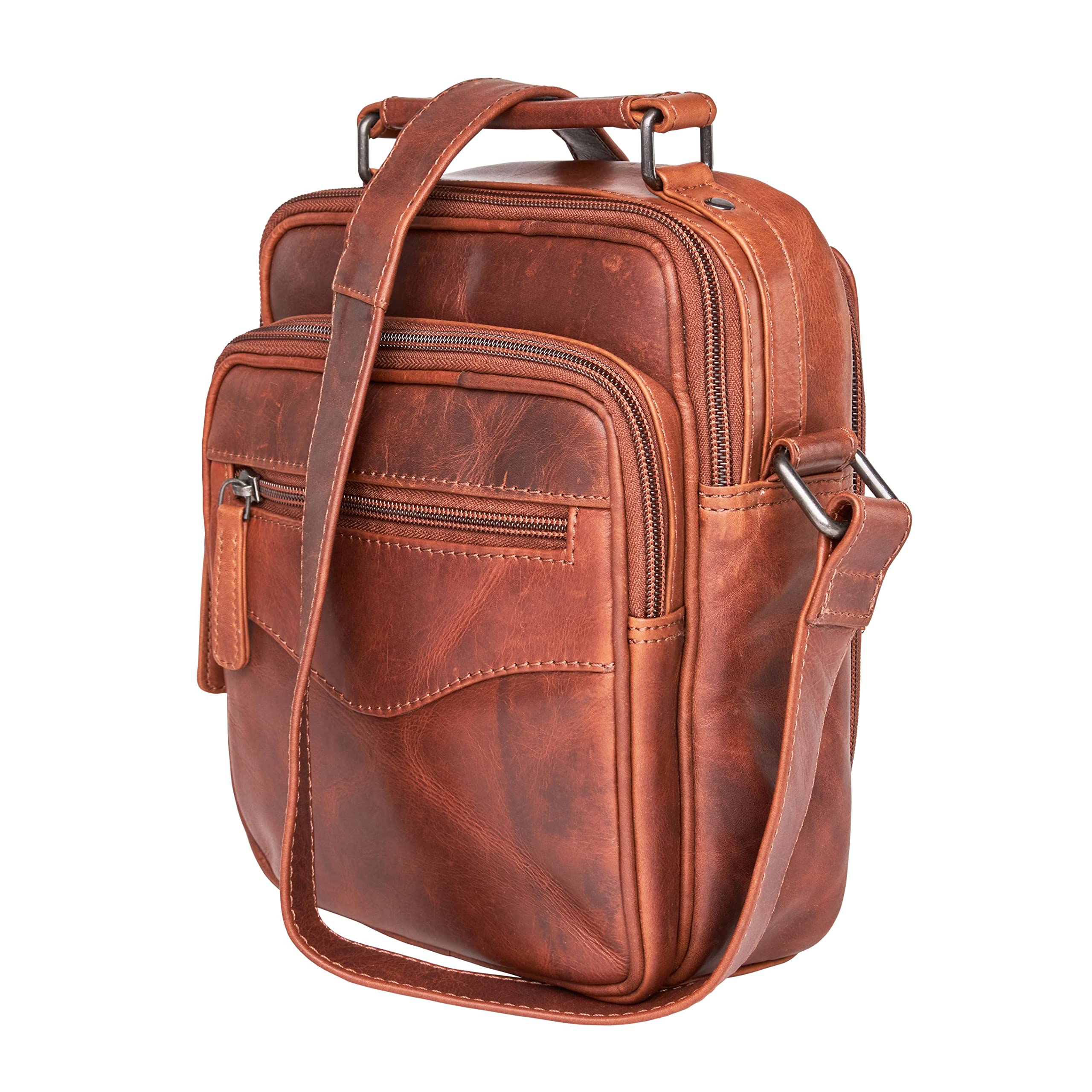 Lady Conceal Concealed Carry Logan Unisex Crossbody Bag (Cognac)