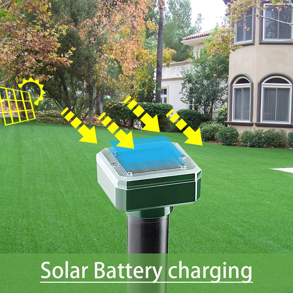 Mole Repellent 10 Pack Solar Powered Ultrasonic Snake Repellent Sonic Mole Deterrent Pest Control Chipmunk Rodent Repeller Chaser Gopher Vole Trap Outdoor Gopher Ultrasonic for Lawn Garden Repeller