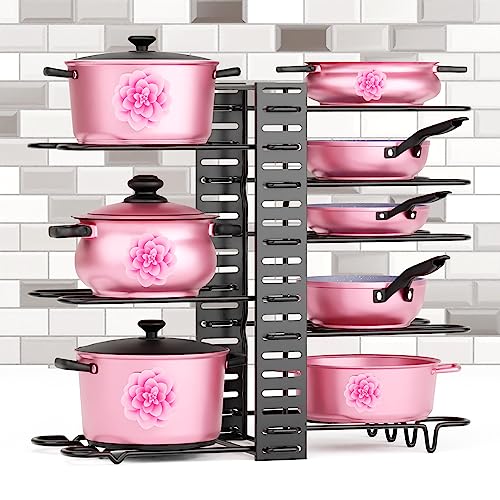 Jaycube Pot and Pan Organizer for Cabinet - Pan Organizer Rack for Cabinet - Kitchen Pots and Pans Organizer- Pot Storage Organizer- Pot and Pan Organizer for Cabinet Pull Out