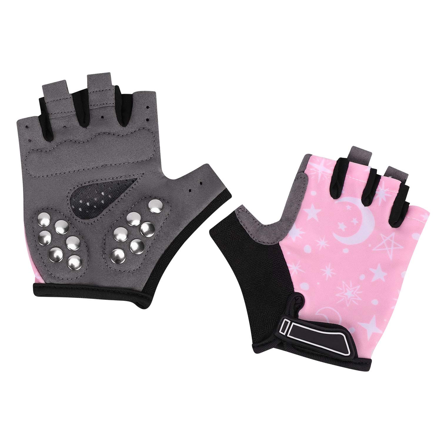 ITODA Kids Fingerless Cycling Gloves Child Riding Half Fingers Sunscreen Anti-UV Protection Touchscreen Cooling Breathable Gloves Sports Non-Slip Grip Bike Golf Outdoor Workout Mittens