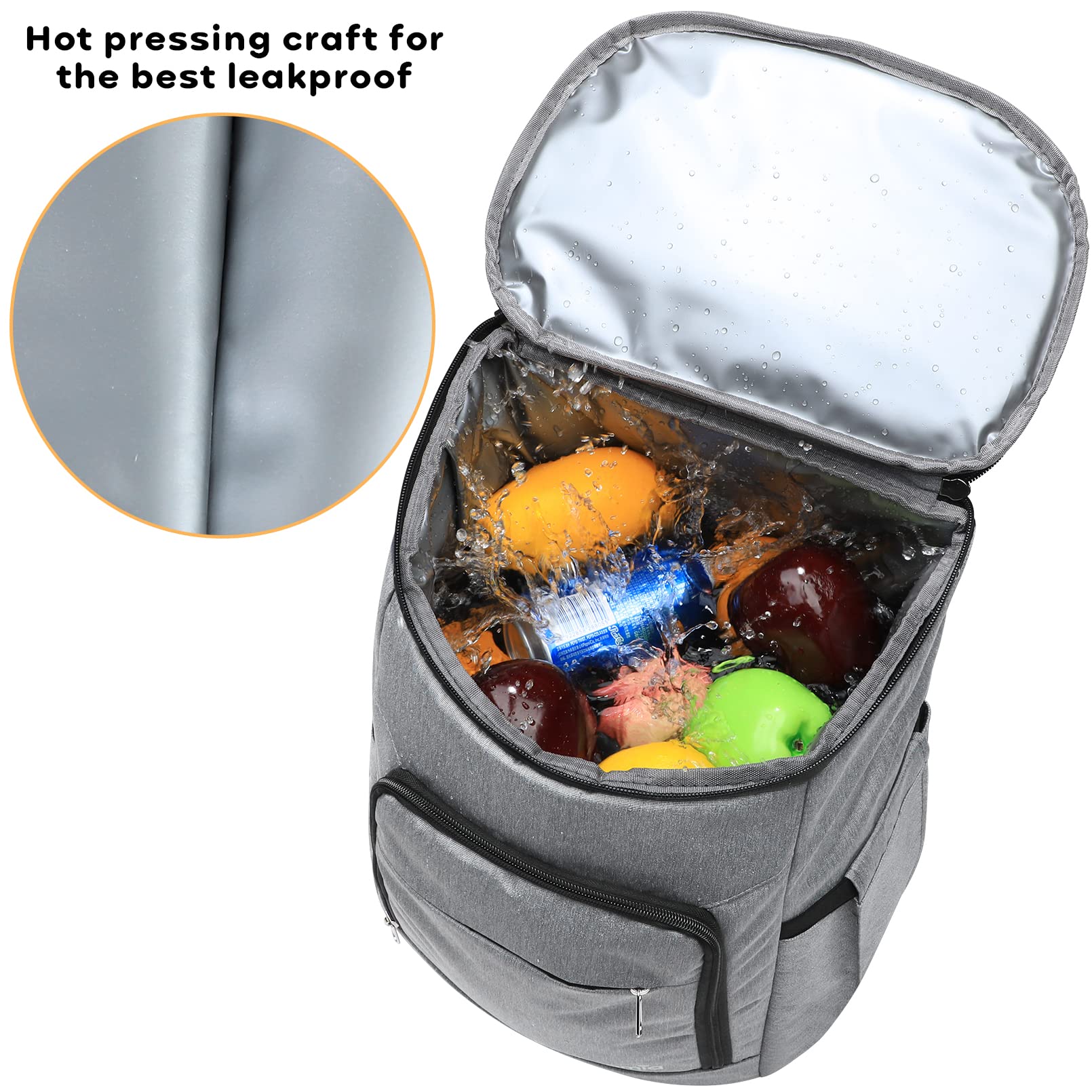 kookoomia Cooler Backpack 30 Cans Insulated Cooler Backpack Waterproof Leakpoof Cooler Bag Lunch Backpack Cooler for Picnic Camping Beach Accessories
