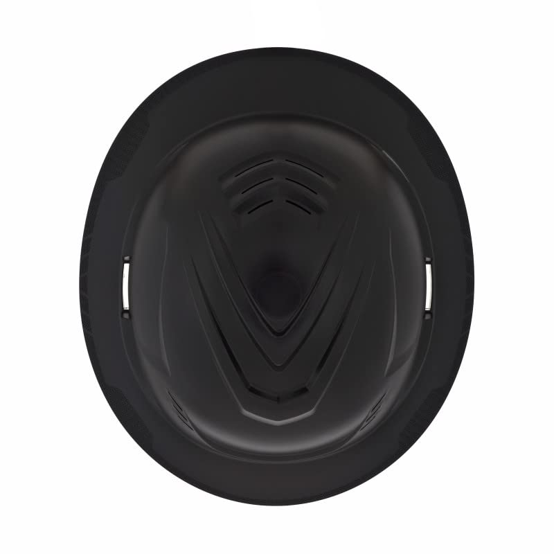 MSA 10215835 V-Gard C1 Vented Black Full Brim Hard Hat with ReflectIR Cooling Thermal Barrier and Fas-Trac III Suspension - Uses Highly Innovative Cooling Features to Help Alleviate Heat Stress