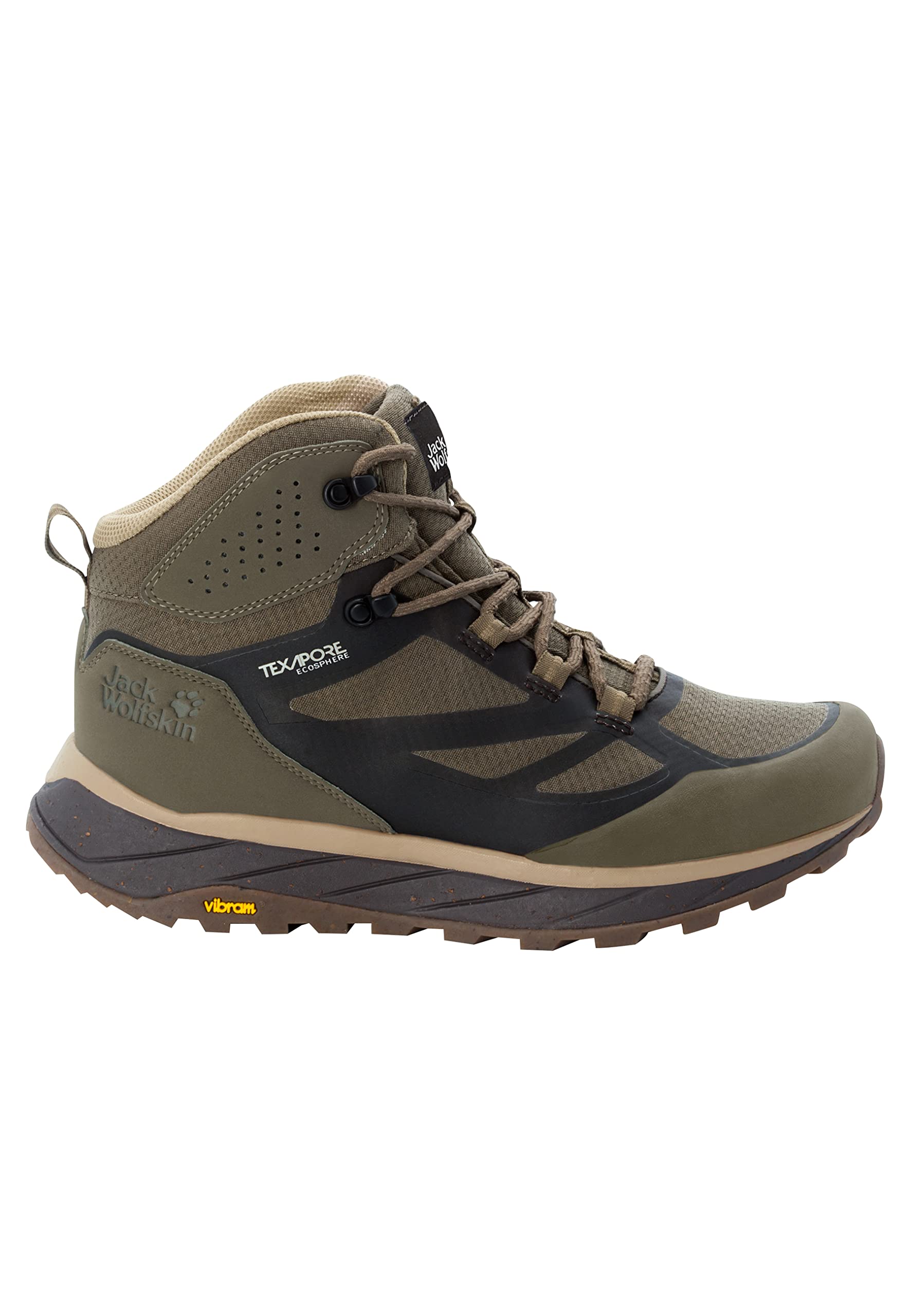 Jack Wolfskin Men's TERRAVENTURE Texapore MID M Hiking Shoe, Brown/Beige, 11.5