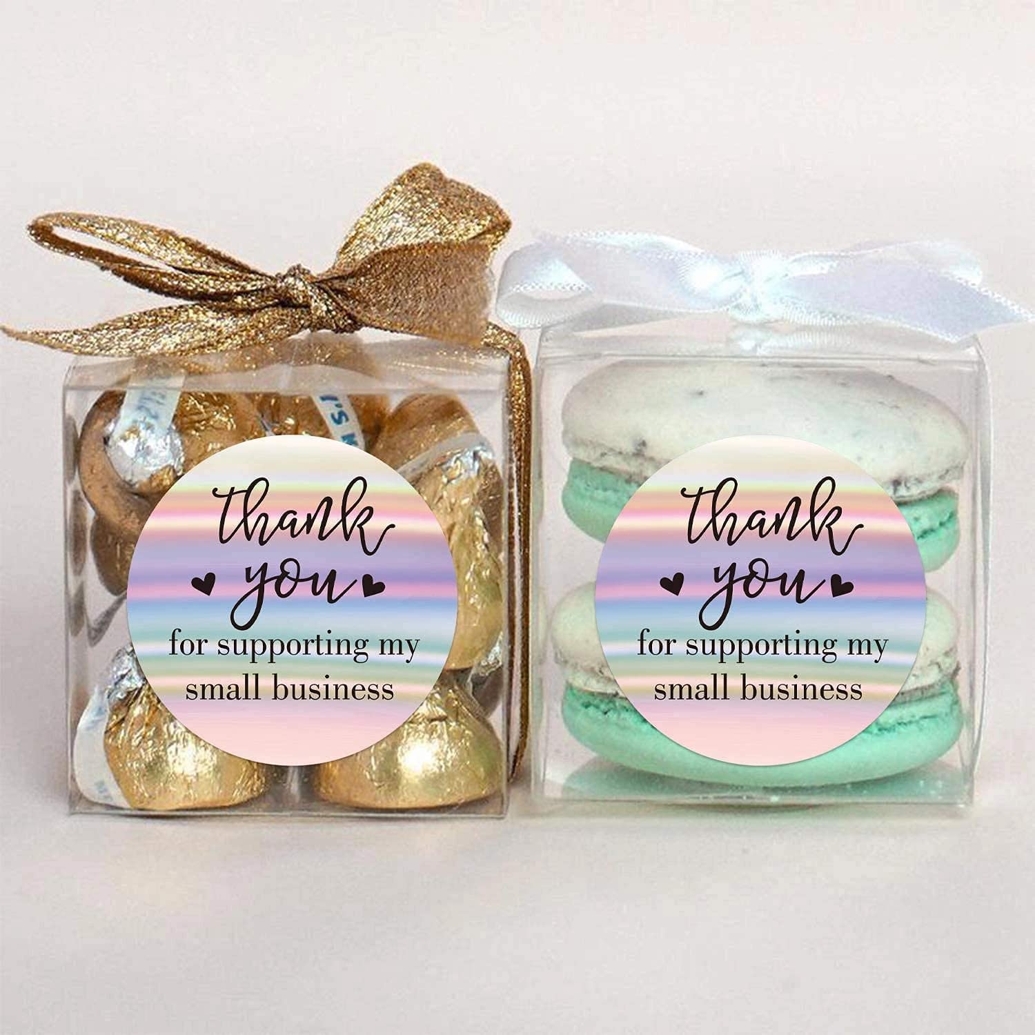 Nebel 1000Pcs Thank You Labels Stickers - 3.81 cm Round Holographic Thank You for Supporting My Small Business Stickers Multicolor