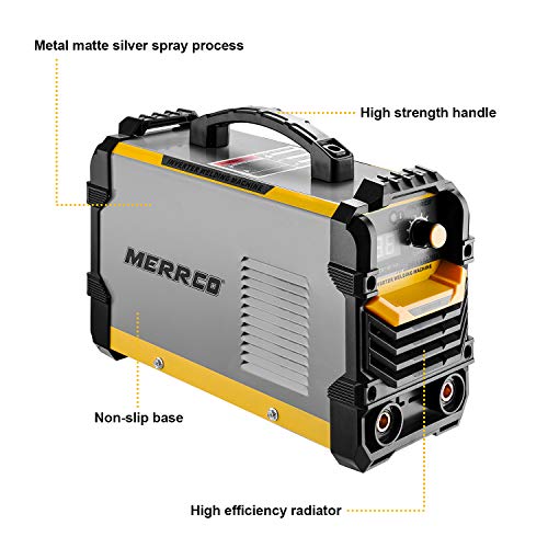 MERRCO 110/220V MMA Welder, 160A ARC Welder Machine IGBT Digital Display LCD Hot Start Welder with Electrode Holder,Work Clamp, Input Power Adapter Cable and Brush
