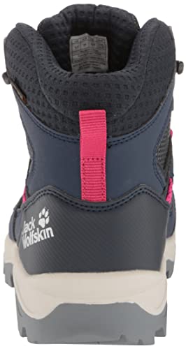 Jack Wolfskin Hiking Boot, Dark Blue/Pink, 1 US Unisex Big Kid