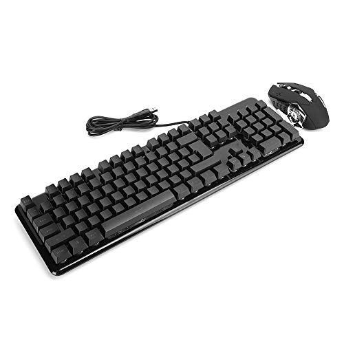 Pomya USB Keyboard Mouse Set, Gaming Keyboard with Backlight Effet with Mouse 800 1200 1600dpi Adjustable Universal for All System
