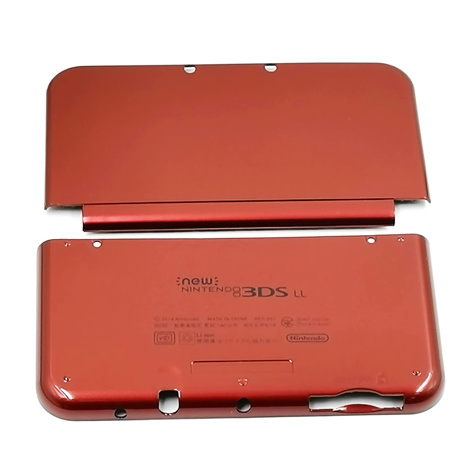 New for New3DS XL Top & Bottom Case Coverplate Shell Red Replacement, for Nintendo New 3DS XL LL New3DSXL Handheld Console, Outer A/E Faceplate Casing Cover Plates 2 PCS Set Spare Parts