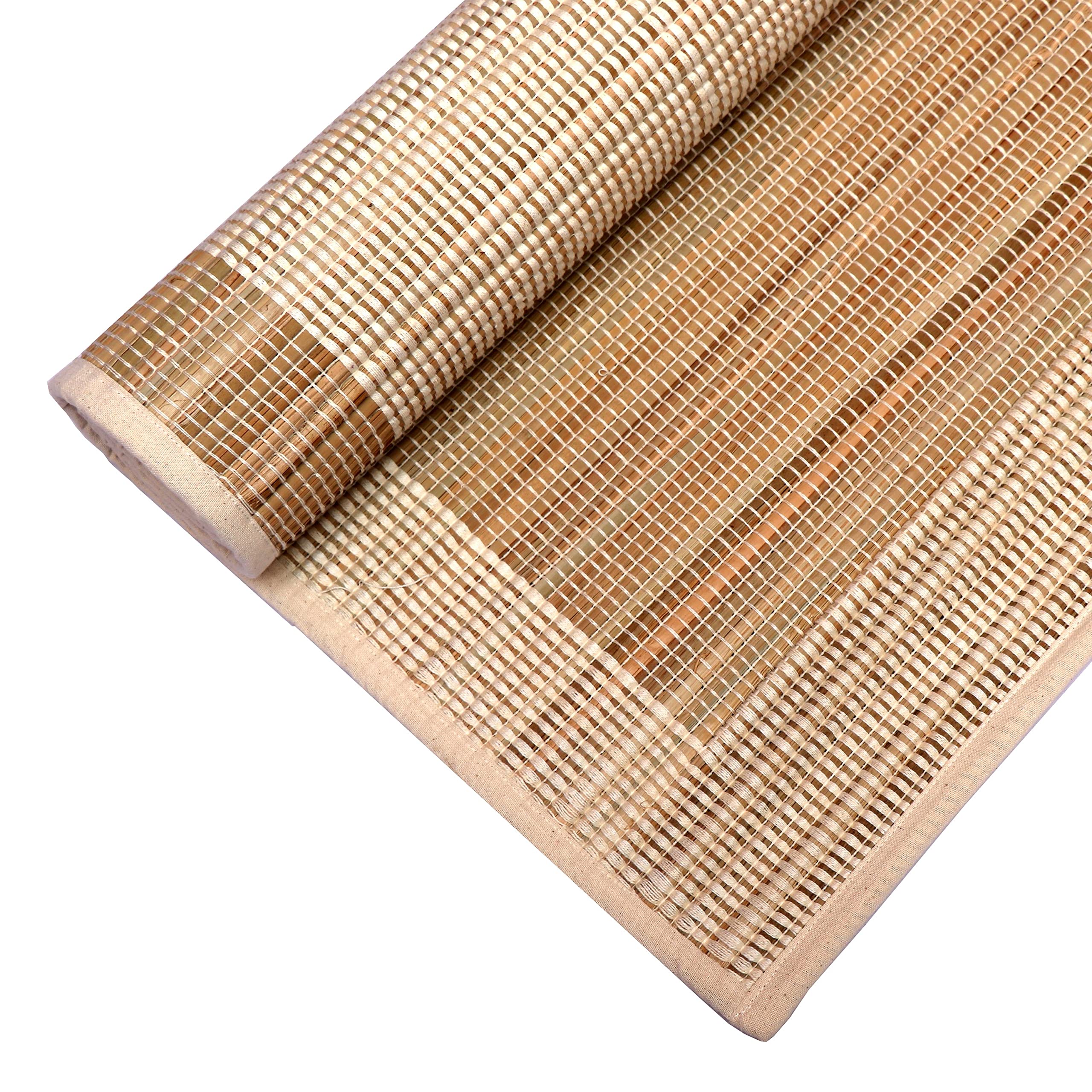 JD NATURAL - "Tranquil" Yoga Mat - Handwoven from Sambu Grass and Cotton. Extra Soft Better Grip Mat. Makes your Yoga session Pleasant and Blissful Length 72 inches x Width 27 inches Thickness 4 mm