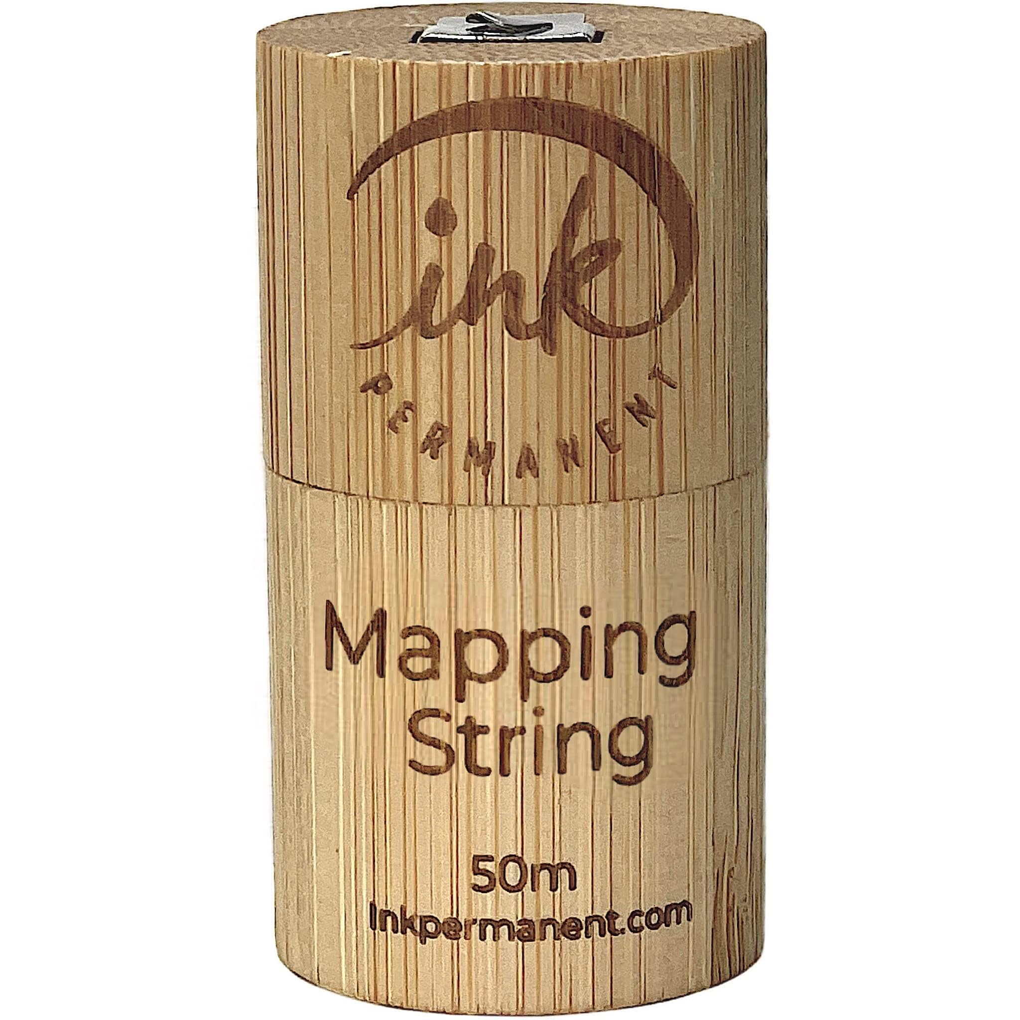 Ink Permanent [Large 50 Meters - 165 Feet] Premium White Bamboo Pre-Inked Mapping String Fine Thread Pre-Inked Microblading String for Brow Mapping for Permanent Makeup, Brow Henna, Eyebrow Mapping