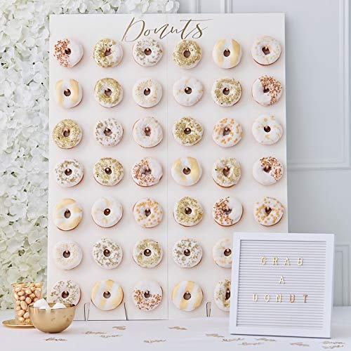 Ginger Ray Wedding Signs Message Board Pegboard Wedding Decorations Wedding Supplies Write Your Own Donut Wall Etc Message 161 Gold Letters 10" x 10" Square