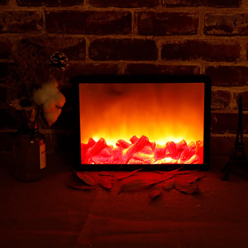 JTLB Fireplace Decorative Lantern, Fireplace Flame Christmas LED Flame Lamps Simulated Fireplace Light Lamps Flame Effect Light for Outdoor Indoor Table Window Terrace
