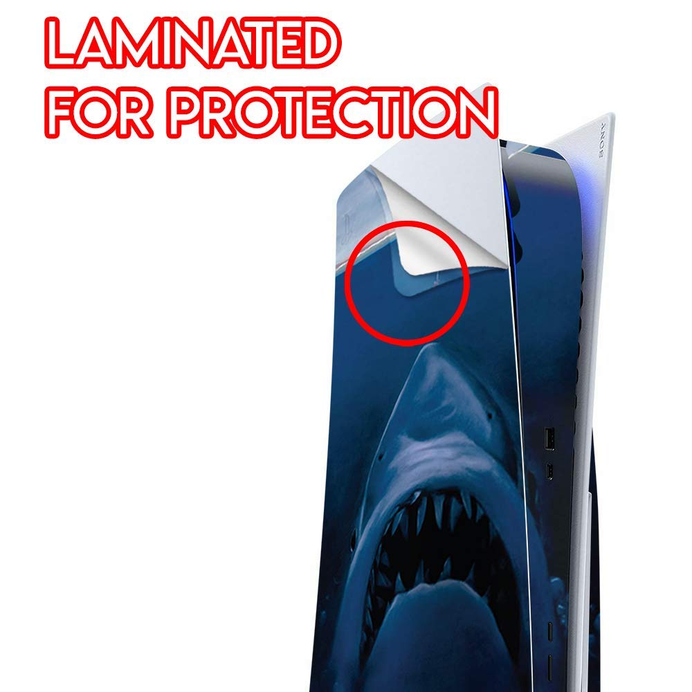 ITS A Skin Skins Compatible with Sony Playstation 5 Console Disc Edition - Protective Decal Overlay Stickers wrap Cover - Great White Under Boat