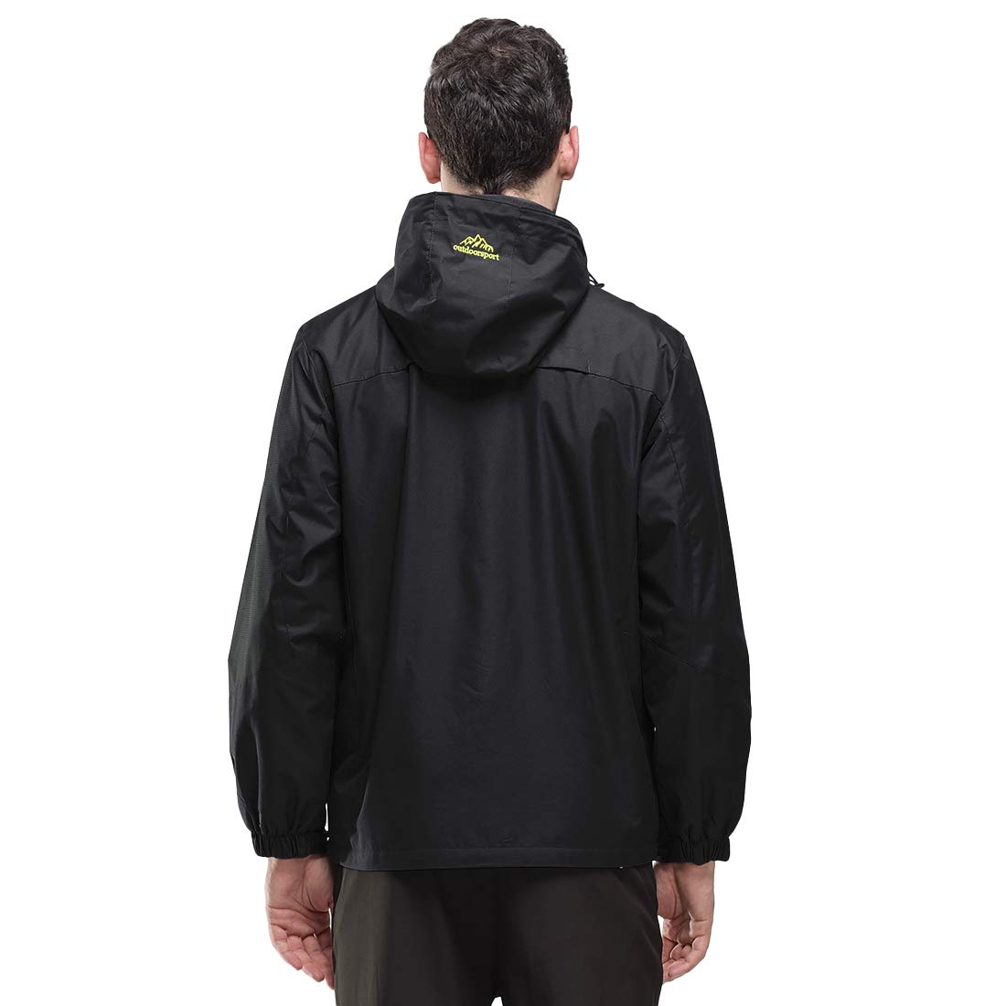JOGERBRO Mens Waterproof Rain Jacket with Hood Hiking Fishing Windproof Raincoat