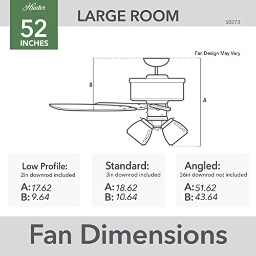Hunter Fan Company 50273 Donegan Ceiling Fan, 52, Noble Bronze Finish