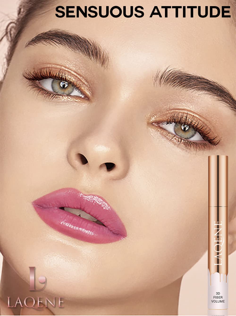 LAQENE Luxury Line: Mascara - Nourishing & Fabulous. Makes You Look Unforgettable. Smooth and Creamy Texture. Long Lasting Black Waterproof - Vegan And Cruelty Free.