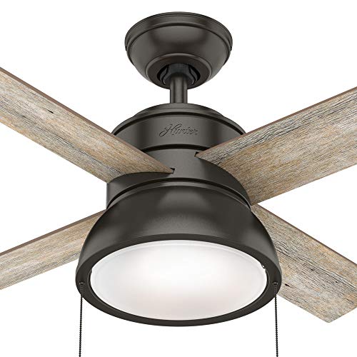 Hunter Fan Company 59387 Hunter 36" Loki LED Light Ceiling Fan, Noble Bronze Finish