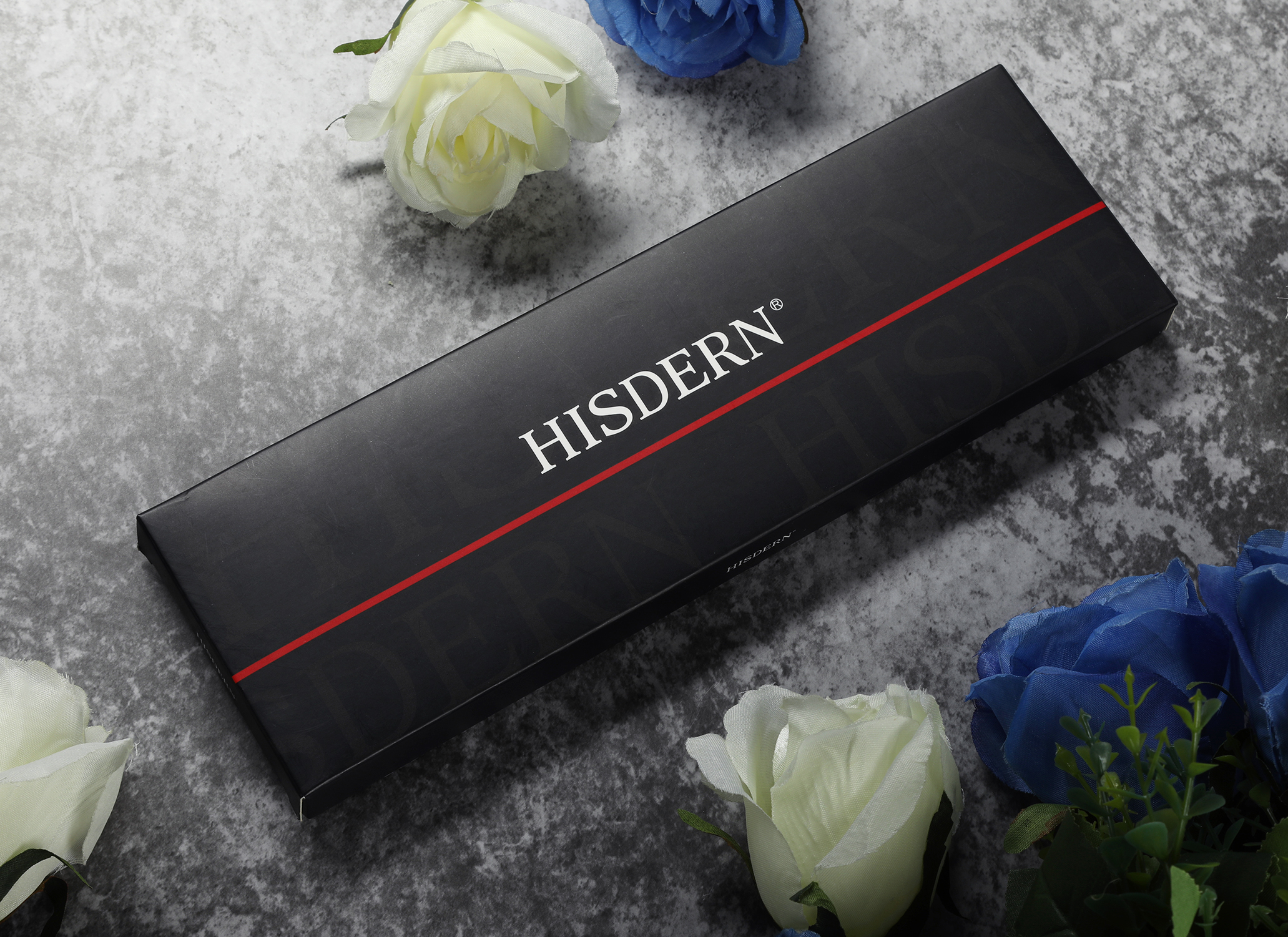 HISDERN Black Ties for Men Formal Mens Ties and Pocket Square Set Classy Silk Striped Necktie Handkerchief for Wedding Business Graduation School Party