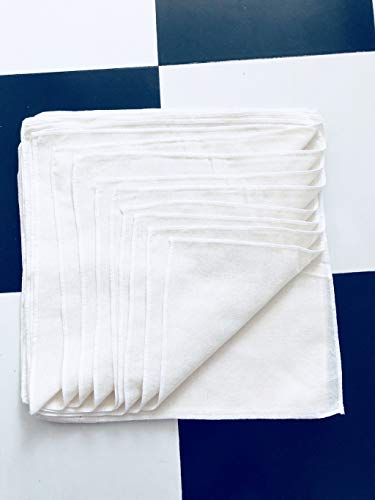 King's deal 20Pcs(15x15") Reusable Natural Pure Cotton Bamboo Steamer Cloth Fabric Round Steamers Rack Gauze Pad (20 white-square)