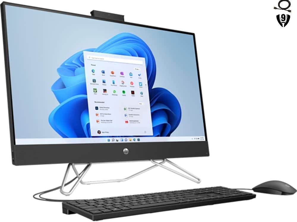 HP Essential All-in-One 27" FHD Desktop, AMD Ryzen 5 5500U, 16GB RAM 1TB PCIe NVMe M.2 SSD+1TB HDD, Wi-Fi, Bluetooth, Windows 11 Home, Black
