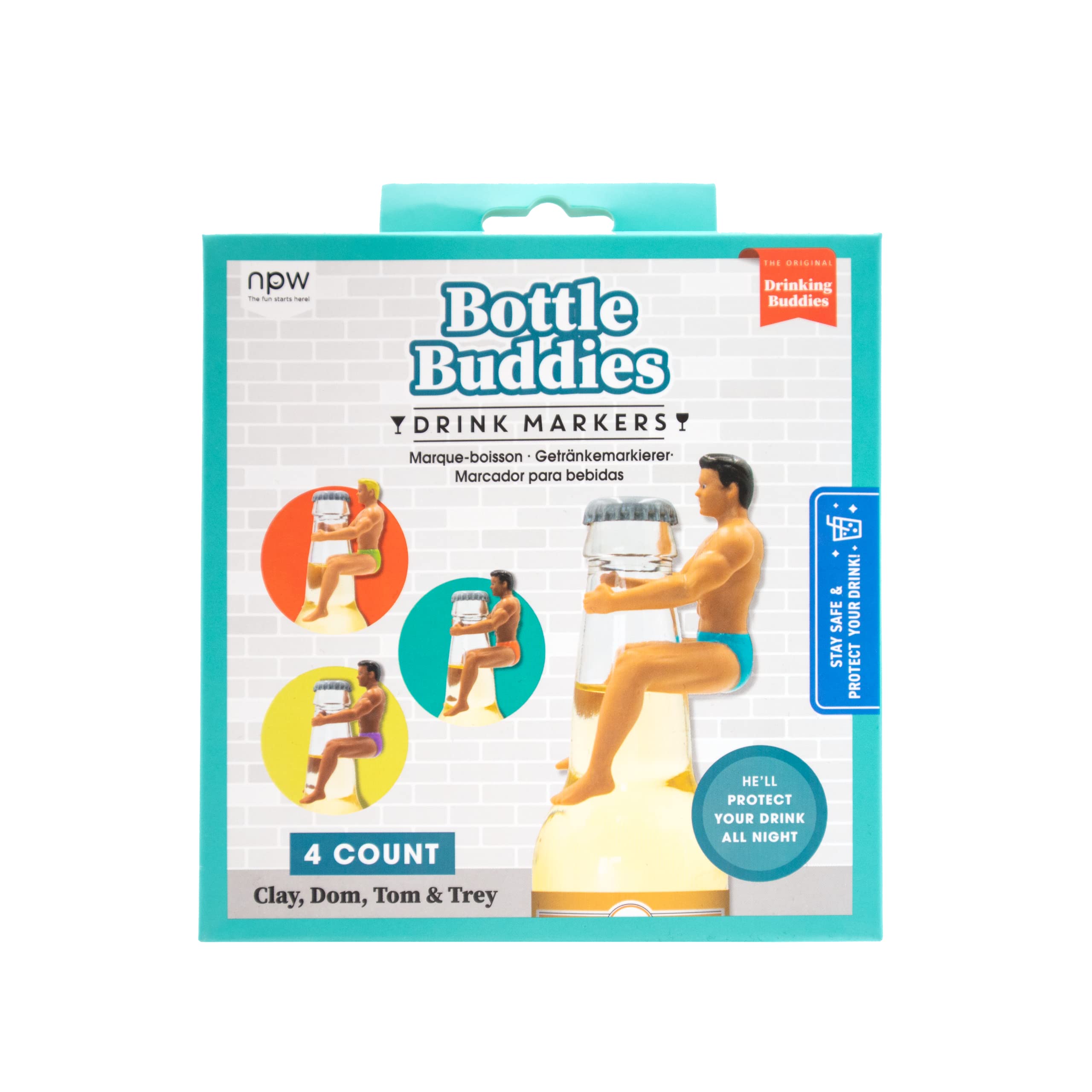 NPW Bottle Buddies (4 Pack) Drink Charm, Multi