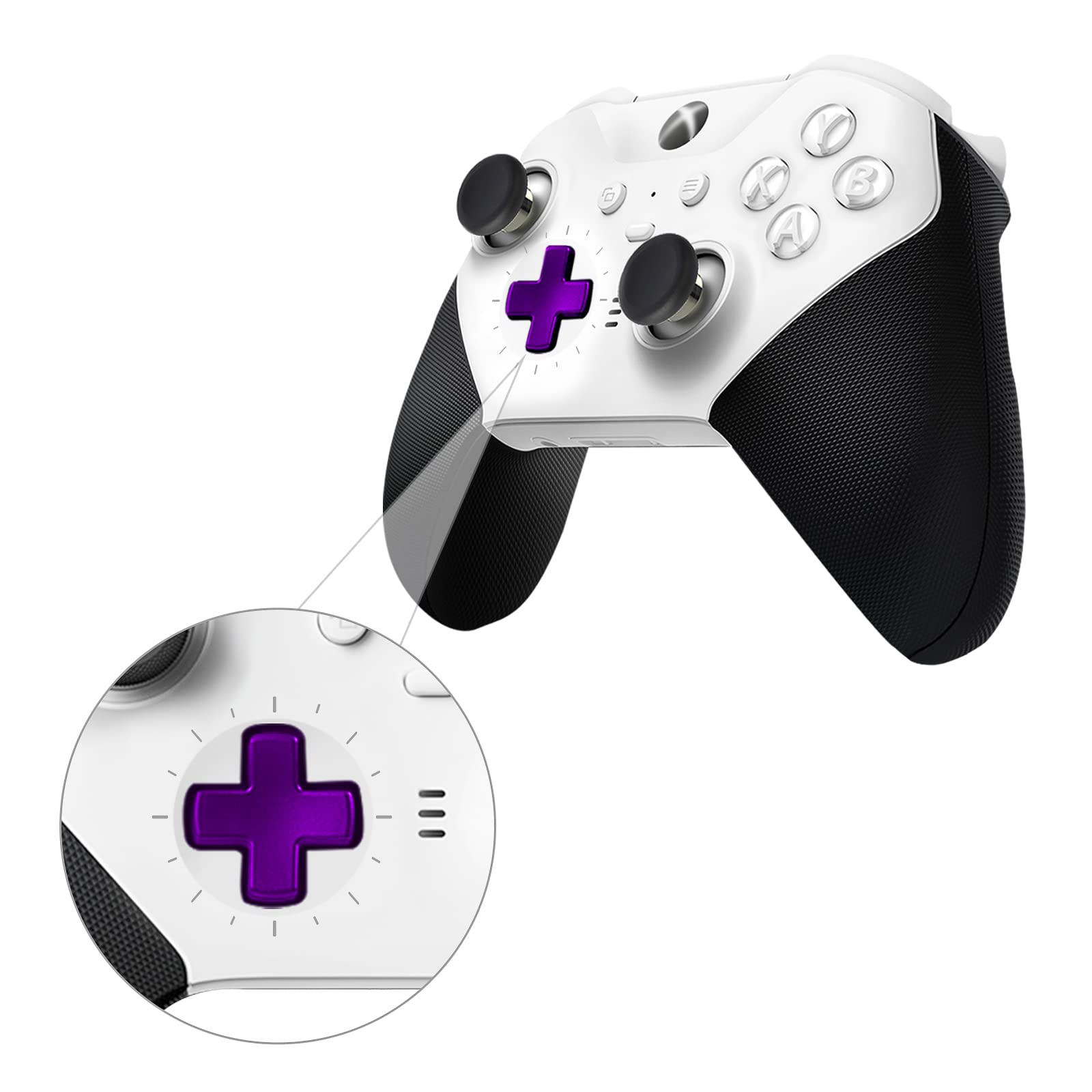 Metal Replacement Thumbsticks for Xbox Elite Controller Series 2 Core,Component Pack Includes 4 Swap Magnetic Joysticks,4 Paddles,2 D-Pads, Accessories Parts for Xbox One Elite 2(Purple)
