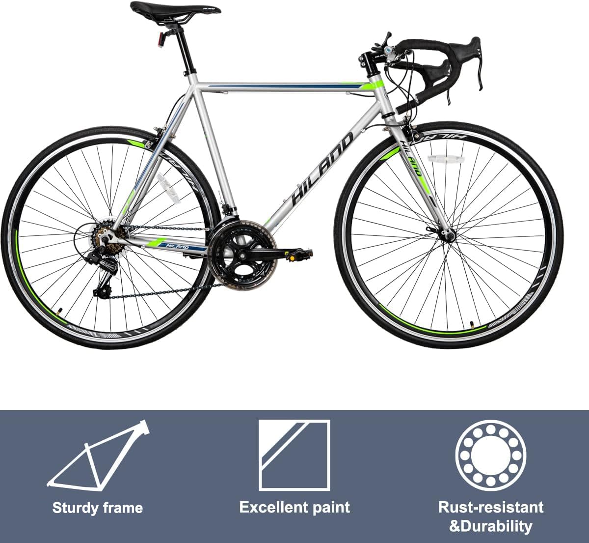 Hiland Road Commuter Bike 700C Wheels 14 speeds Racing Bike for Men Womens