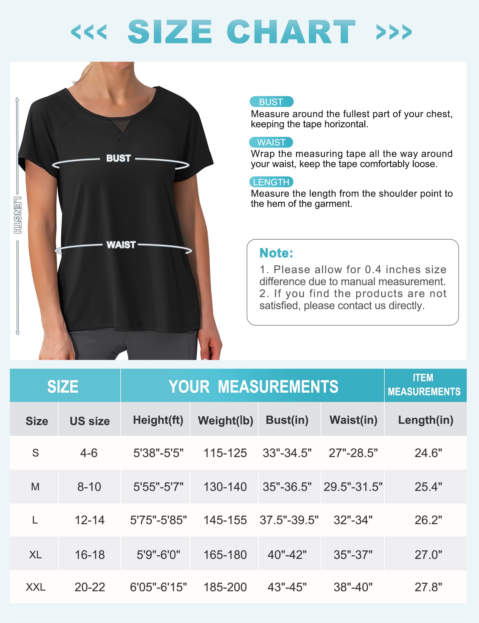 IUGA Open Back Workout Shirts for Women Summer Tops Short Sleeve Athletic Loose Fit Yoga Breathable Clothes Black