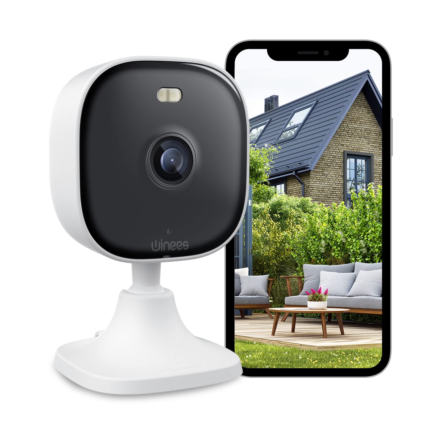 Monitor Indoor/Outdoor Security Camera WiFi Home Surveillance Alexa Camera with AI Detection, 2-Way Audio