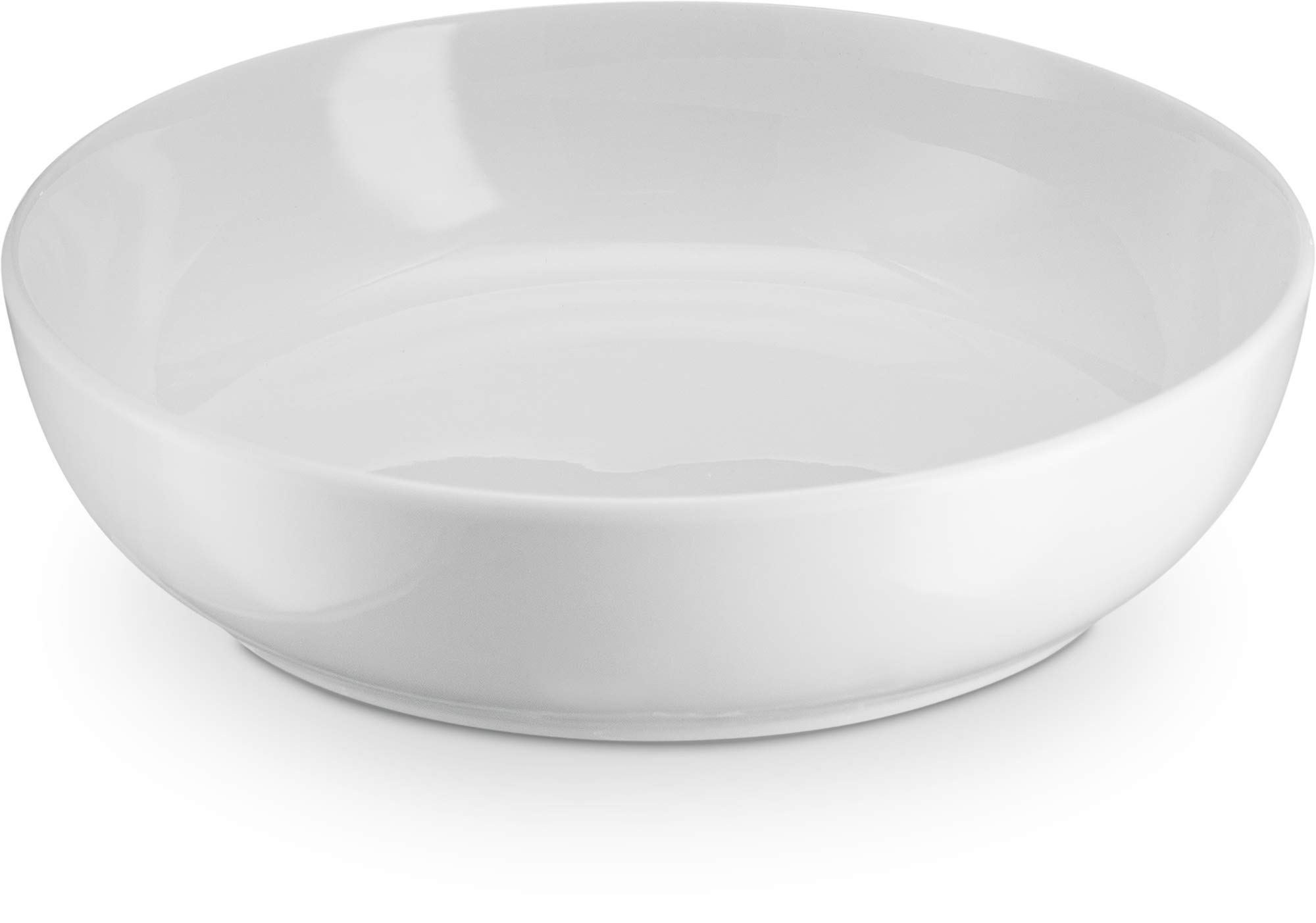KooK Salad Bowl, Pasta Bowls, Soup, Serving Bowls, Ceramic, Large Capacity, Microwave & Dishwasher Safe, Set of 4, 40 Oz, (White)