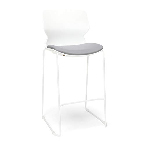 HON Basyx Contempo Guest Stool, 2 Pack, White/Charcoal